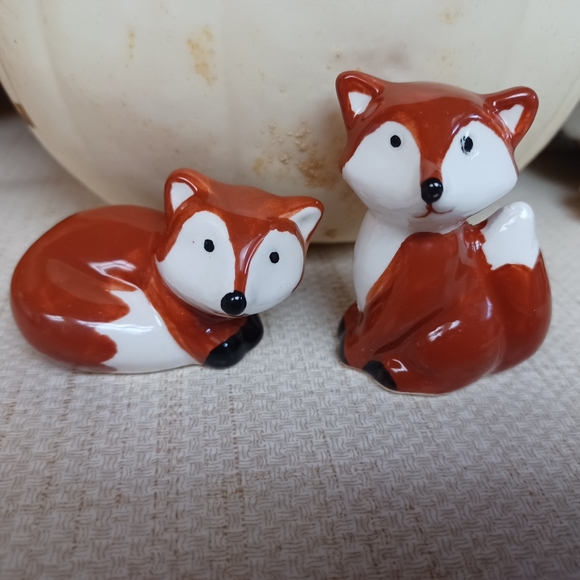 Kitchen | Fox Salt Peppers Shakers Cottagecore Farmhouse Fall New Mini ...